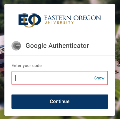 my.EOU Portal MFA - Google Authenticator