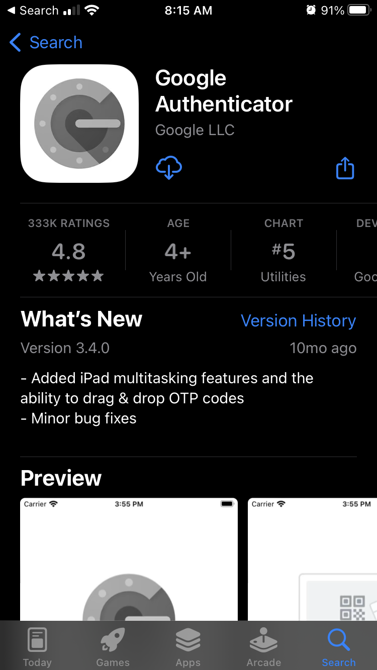 my.EOU Portal MFA - Google Authenticator