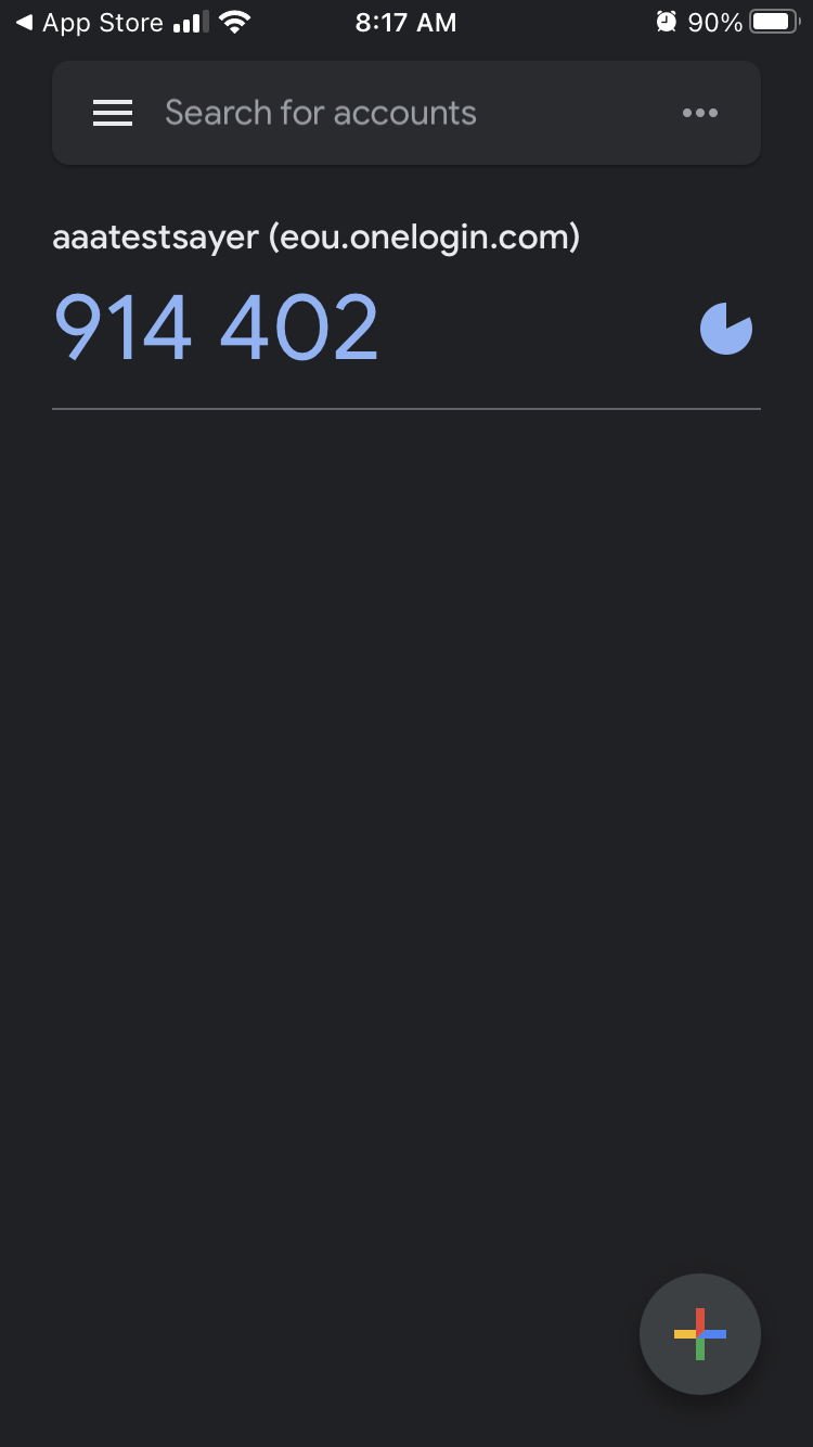 my.EOU Portal MFA - Google Authenticator