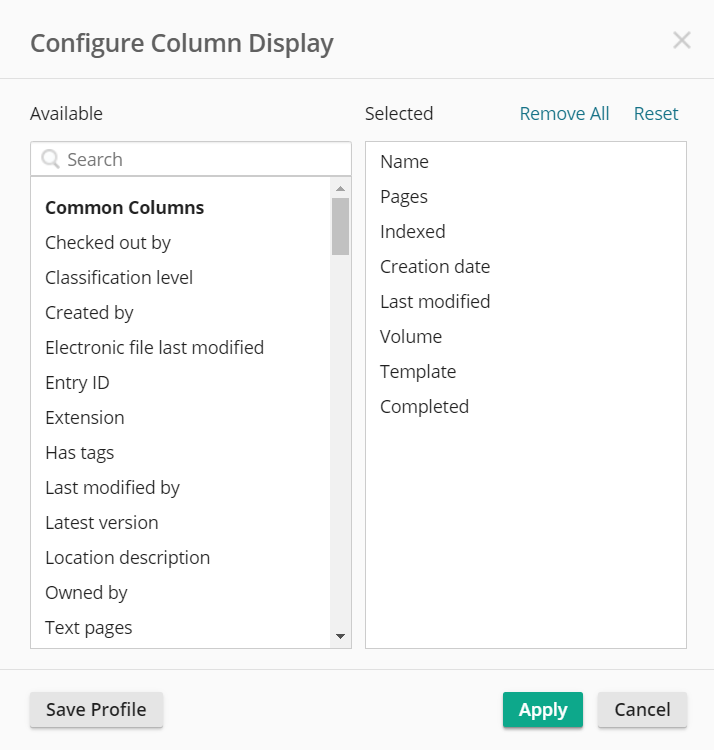 How to Customize Column Views in Laserfiche