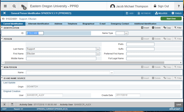 How to Enter data in Banner 9