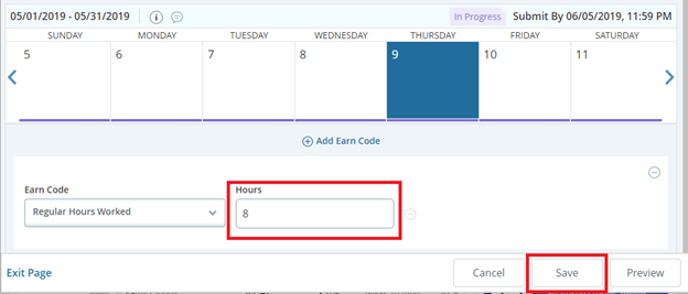 Entering Hours on your Timesheet