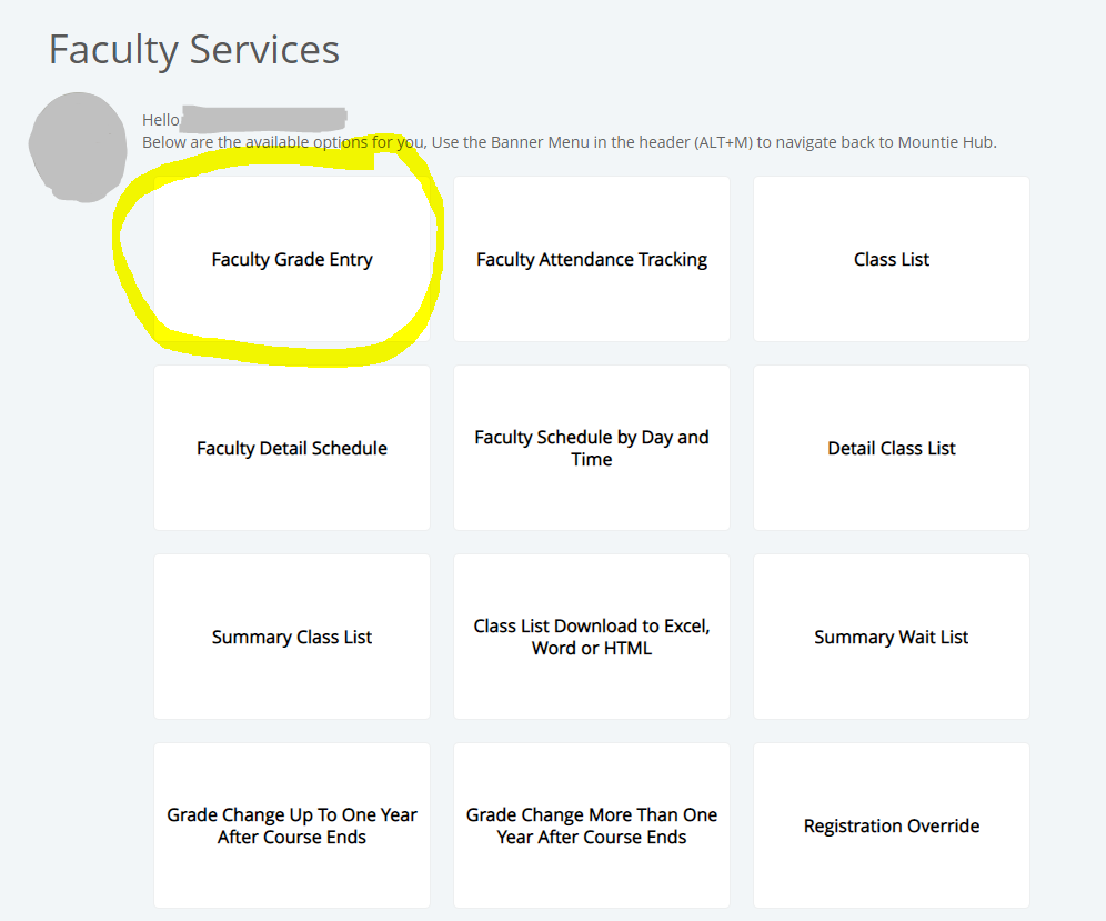 Faculty Grade Entry